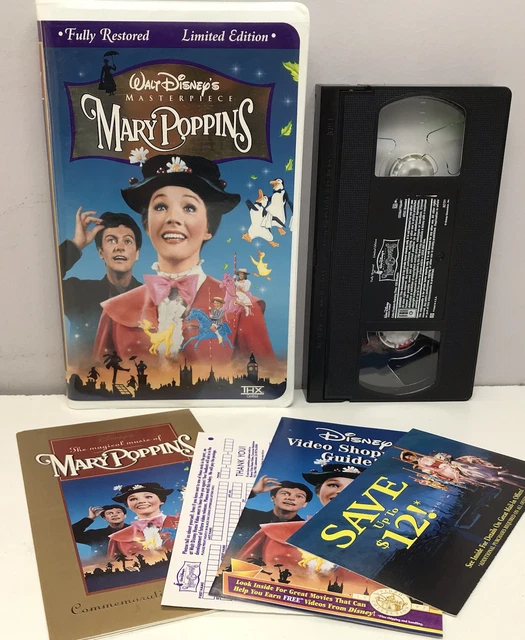 WALT DISNEY MARY Poppins VHS Video Tape Masterpiece Edition VTG RARE ...