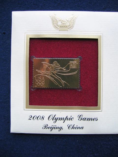 2008 OLYMPIC GAMES Beijing China Replica FDC FDI 22kt Gold Golden Cover ...