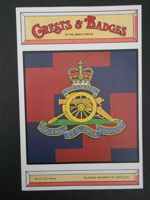 MILITARY POSTCARD- ROYAL Regiment Of Artillery -Crest And Badge EUR 2 ...