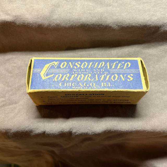 VINTAGE-CERAMIC- CONSOLIDATED -- Radio- Lightning Arrester Orig. Box ...