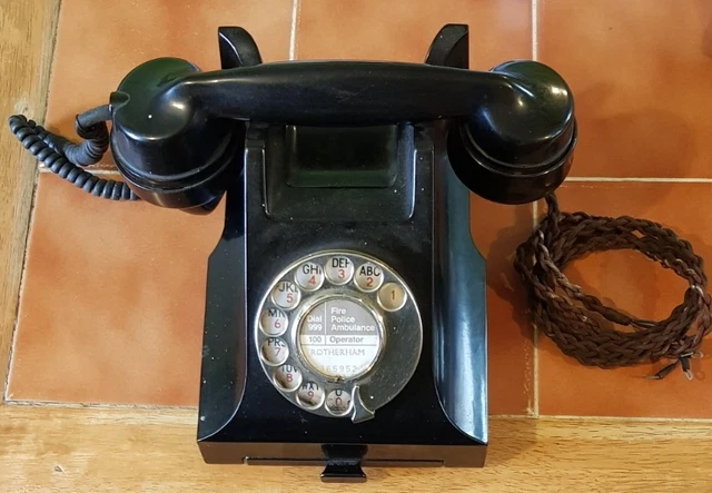 VINTAGE BAKELITE TELEPHONE Black 332L c1940/50's Un-tested. £42.30 ...