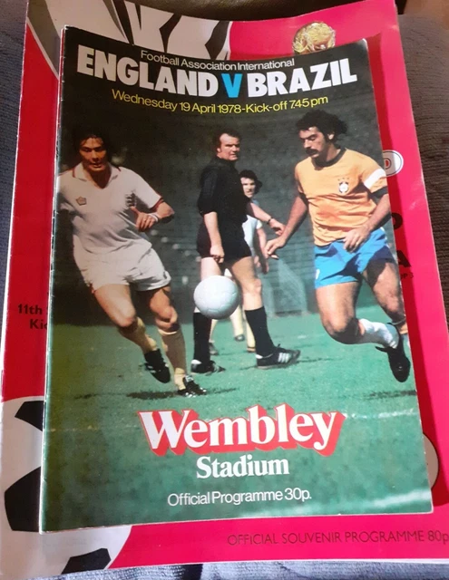 9 X ENGLAND Football Programmes from 70's/80's/90's Various ...