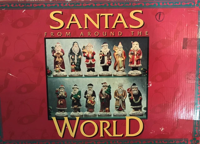 VINTAGE “SANTAS FROM Around The World” Set of 12 Ceramic Santa Figures ...