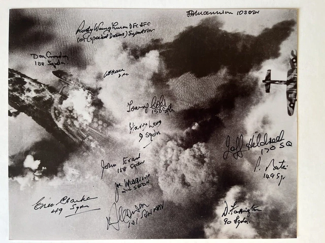 “LANCASTER OVER TARGET” Photo Signed 13 WW2 RAF Bomber Command Veterans ...