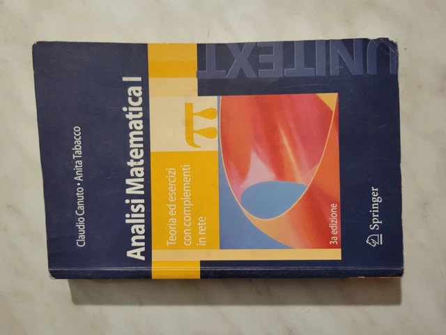 ANALISI MATEMATICA 1 - Canuto Tabacco (teoria e esercizi) EUR 10,00 ...