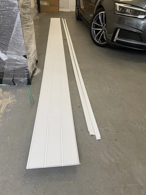 CLADDING SOFFIT BOARD White UPVC Plastic Ceiling Cladding 5 X 300mm x ...