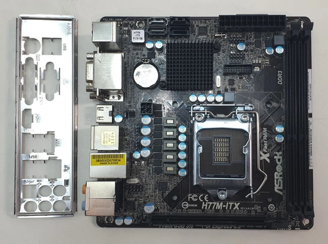 Motherboard Asrock H77m Itx Lga 1155 Mini Itx Ddr3 I O Shield Cooler £59 99 Picclick Uk
