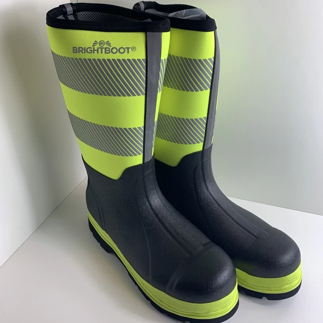 BRIGHTBOOT HI-VIS TALL Waterproof Safety Boots Size 11, 12, 13 UK ...