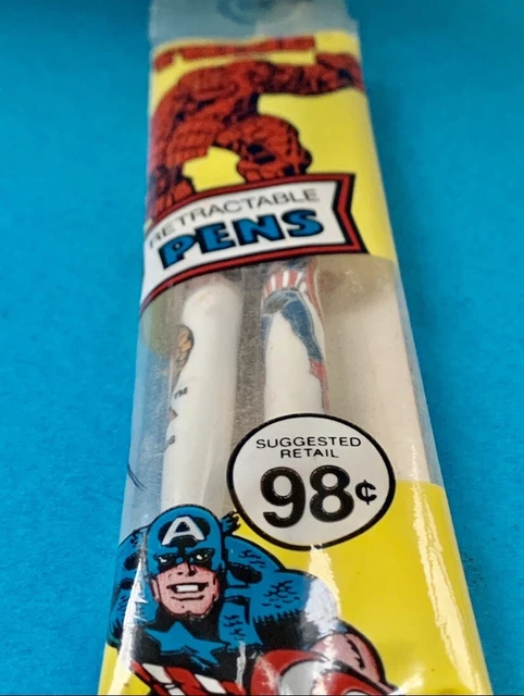 RARE VHTF MARVEL COMICS Stick Pens CAPTAIN AMERICA THE THING 1980 Pen ...
