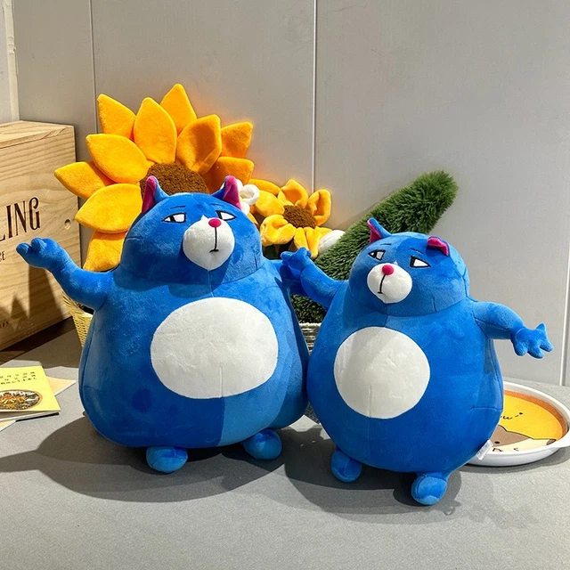 CARTOON BLUE FAT Cat Plush Toy Stuffed Doll For Kids Children Gift $31. ...