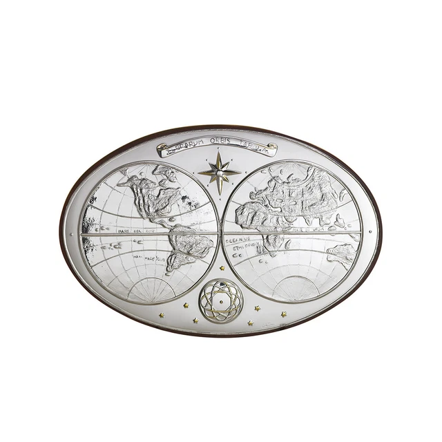 ACCA SILVER OVAL Planisphere Frame with Wooden Stand 332HV.7 £209.08 ...