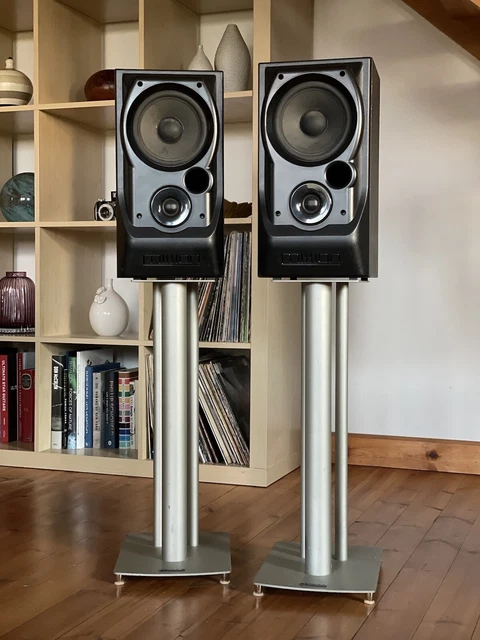 MISSION 730 PAIR of 75w 8ohm bookshelf speakers with Mission Stancette ...