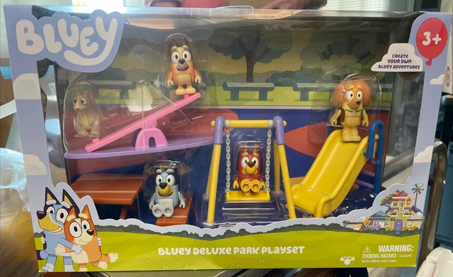 BLUEY PARK PLAYSET Deluxe Playground Potaroo Indy Rusty See Saw Swing ...