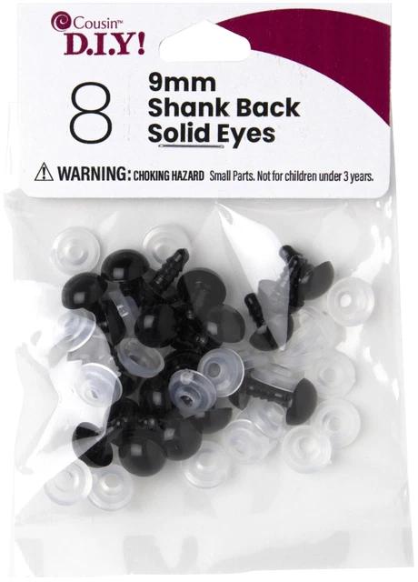 6 PACK COUSINDIY Shank Back Solid Eyes 9mm 8/Pkg-Black 40000420 EUR 18 ...