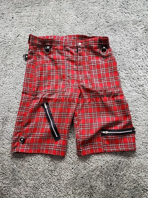LIP SERVICE RED Plaid Bondage Shorts Vintage 1990's $100.00 - PicClick CA