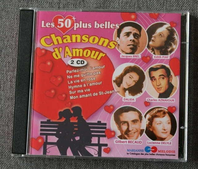 50 PLUS BELLES chansons d'amour - Brel Dalida Aznavour Becaud ect, 2CD ...