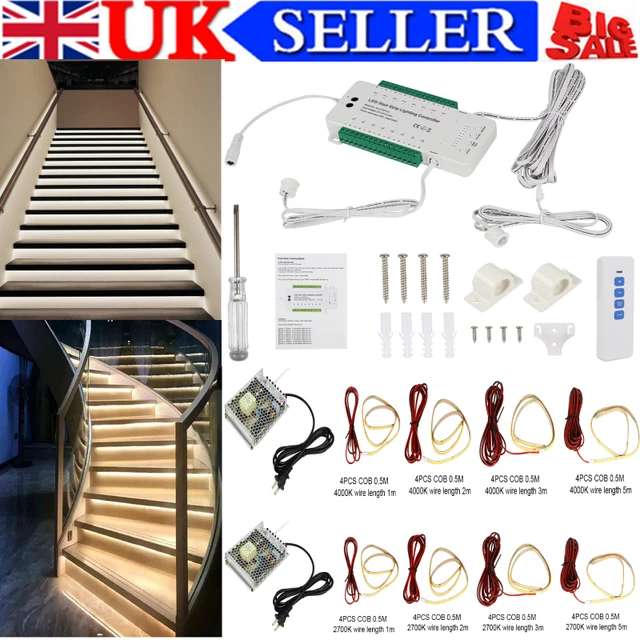 INTELLIGENT PIR MOTION Sensor 16 Stair LED Stair Step Lights Kit 2700K ...