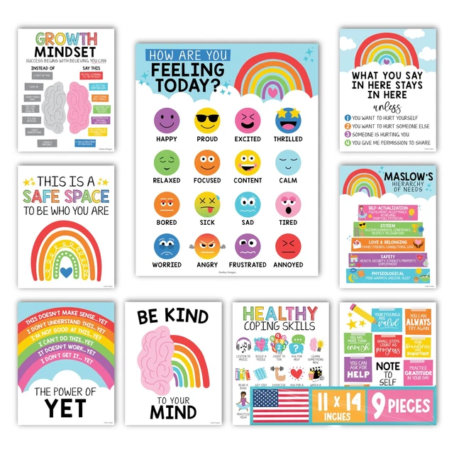 9 MENTAL HEALTH Posters For Classroom - 11x14 School Counselor Office ...