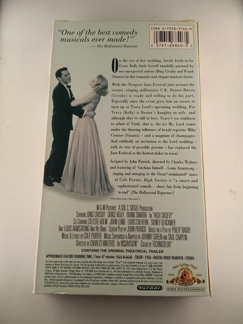 HIGH SOCIETY (VHS) 1956 Bing Crosby, Grace Kelly, Frank Sinatra TESTED ...