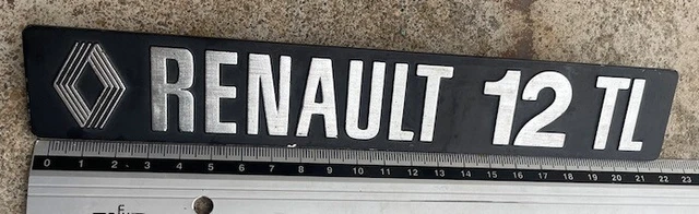 RENAULT 12 TL ancien insigne emblème logo sigle monogramme badge en ALU ...