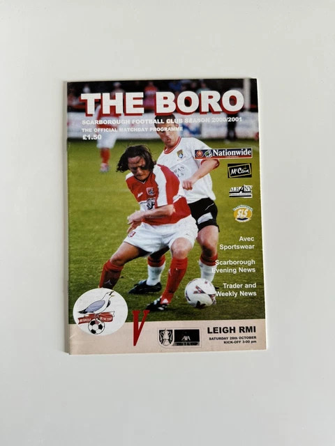RARE SCARBOROUGH V LEIGH RMI FOOTBALL PROGRAMME £5.40 - PicClick UK