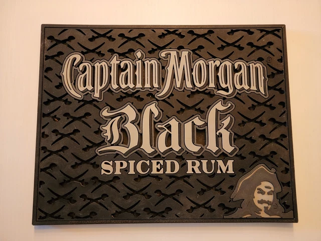 CAPTAIN MORGAN BLACK Spiced Rum Bar Top Spill Mat $18.49 - PicClick