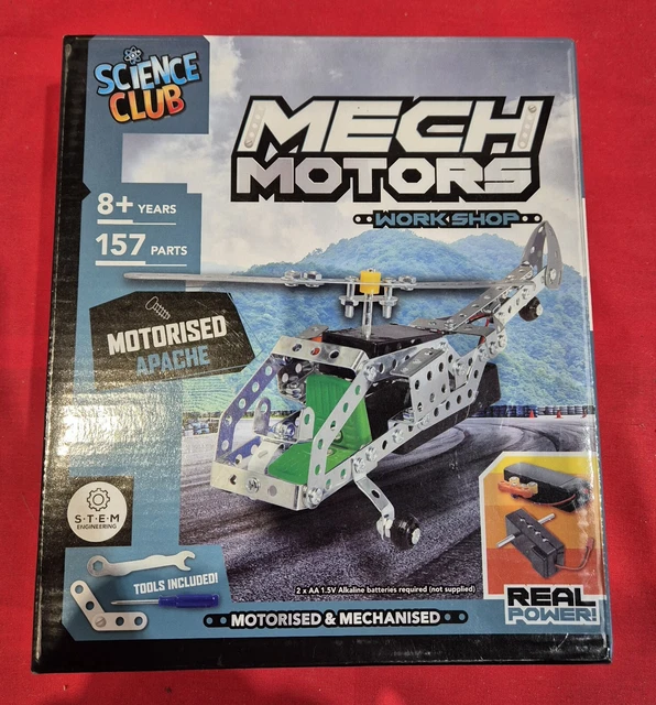 MECH MOTORS SCIENCE Club Suit 8+ yrs Build Motorized Apache 157 pieces ...