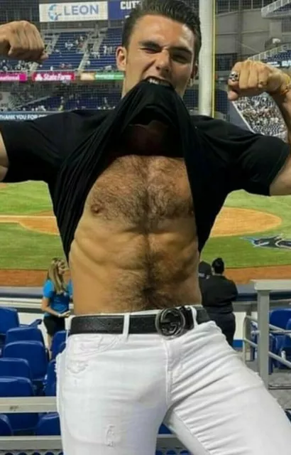 Shirtless Male Muscular Sports Jock Hairy Chest Abs Flexing Man Photo 4x6 B1416 592 Picclick Ca