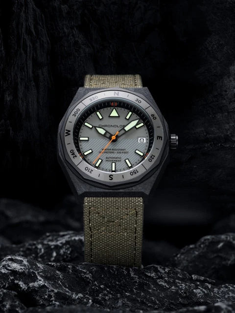 CHRONOLOGIA CARBON FIBER Ranger NH35 Military £129.99 - PicClick UK
