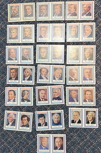 1974 KELLOGG'S AMERICAN President Cards Complete SET UNCUT JFK Lincoln ...