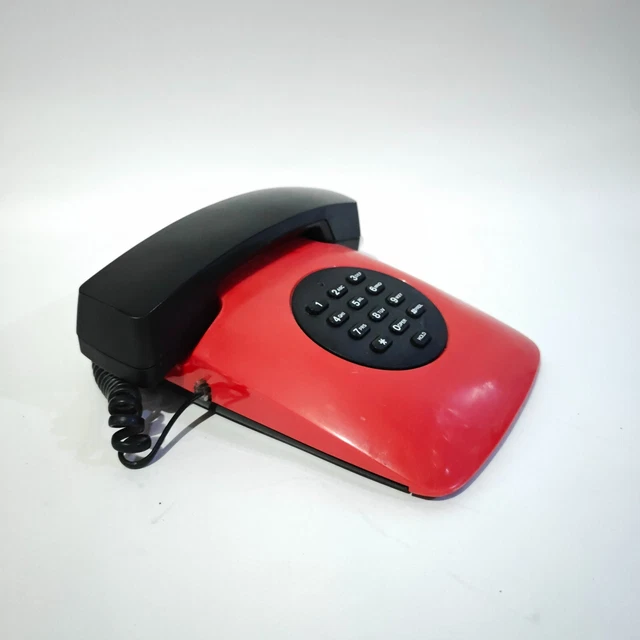TELEMAX PRINCESS RED Black Button Touch Telephone Corded Vintage Retro ...