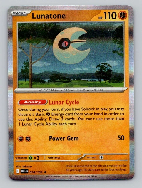 HOLO LUNATONE #074/132 Rare ME01: Mega Evolution Pokemon £1.37 - PicClick UK