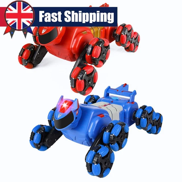 2.4GHZ 4WD EIGHT Wheeled RC Dog RC Stunt Car RC Robot Toy Dog for Kids ...