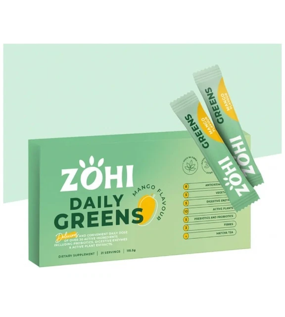 SUPER GREENS POWDER-MANGO Flavor-Probiotics&Prebiotics for Gut Health ...