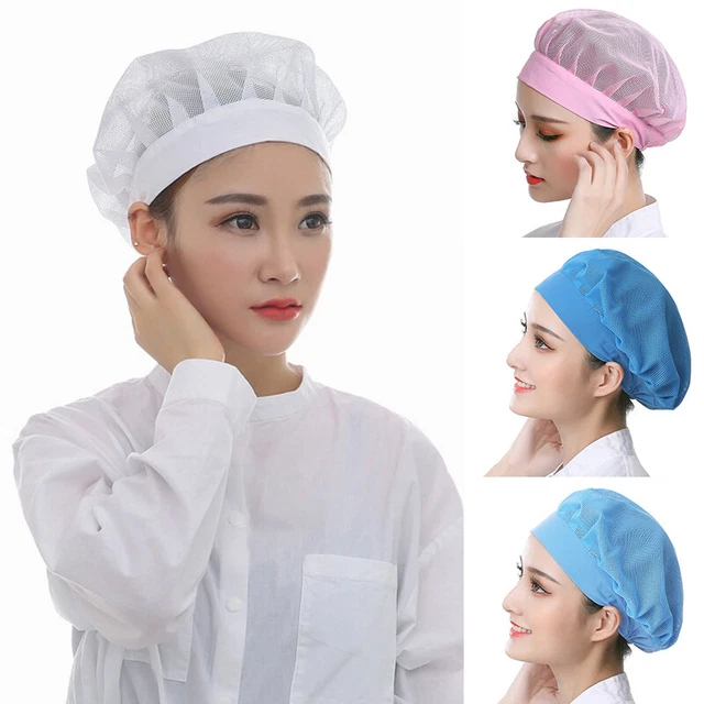MEN WOMEN ELASTIC Chef Cap Baker Waiter Hat Kitchen Mesh Cooking ...