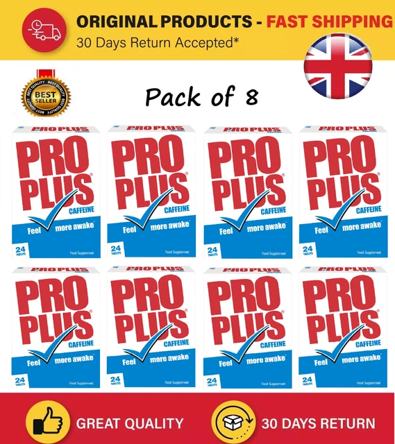 24*8 PRO-PLUS CAFFEINE TABLETS Pro Plus Stay Awake Energy Supplement ...