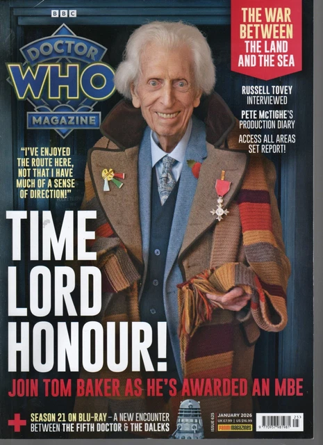 DOCTOR WHO MAGAZINE January 2026 #625 - Tom Baker, Russell Tovey, $20. ...