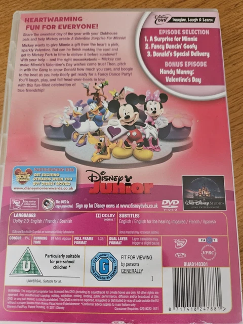 DISNEYS MICKEY MOUSE Clubhouse A Valentine Surprise For Minnie Dvd ...