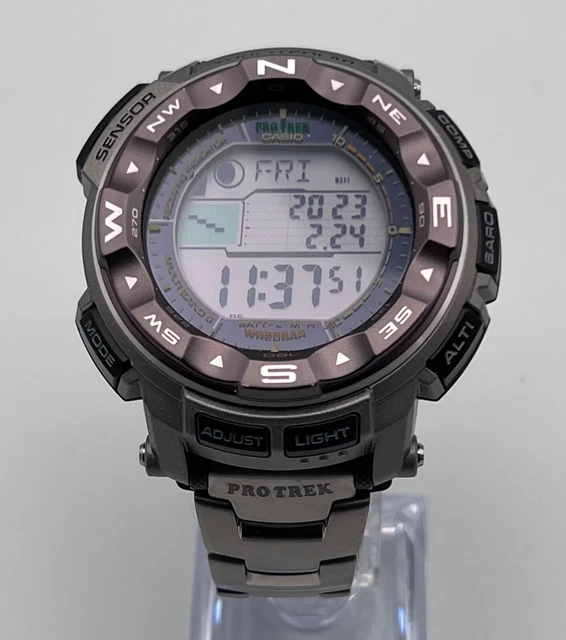 CASIO PRO TREK Titanium Chronograph Adventure Watch PRW-2500T-7ER £185. ...