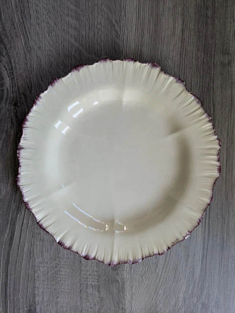 WEDGWOOD LATE 18TH century creamware shell edge plate with puce enamel ...