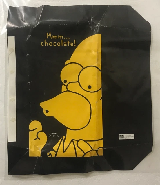 HOMER SIMPSON CHOCOLATE Bar Wrapper 2001. The Simpsons. T.V. Cartoon. £ ...