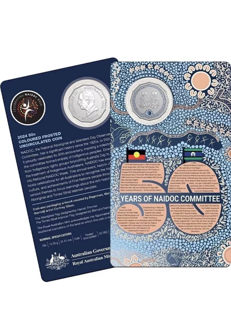 AUSTRALIA NAIDOC 50TH Anniversary 2024 50c Colour Uncirculated Coin $32.99 - PicClick AU