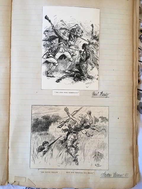2 ANTIQUE ENGRAVING PRINTS Native American Red Indian Fight G Browne ...