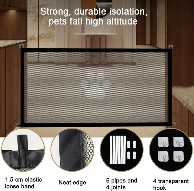 DOG PORTABLE GATE for Stairs Pets and Kids, Dog Gate without Drilling ...
