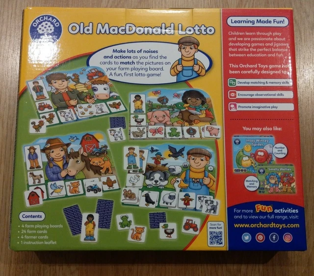ORCHARD TOYS OLD Macdonald Lotto, Memory and Matching Farmyard Game EUR ...