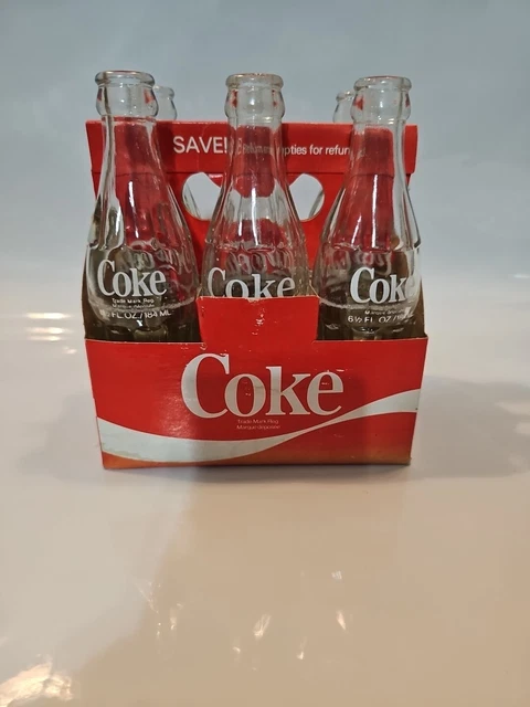 VINTAGE COKA-COLA COKE Bottles 6.5 oz Six Pack With Cardboard Carton ...