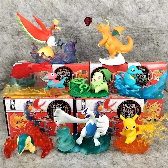 POKEMON BLIND BOX Action Figure Pikachu Lugia Ho-Oh Dragonite Chikorita ...