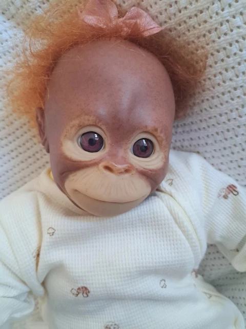 BINDI REBORN BABY Girl doll Orangutan/ape/monkey .Rooted Hair. 4Lbs. 16 ...