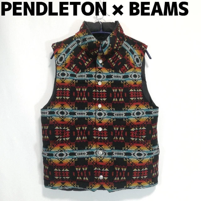 PENDLETON X BEAMS Down Vest Men Wool Native American Pattern Pockets # ...