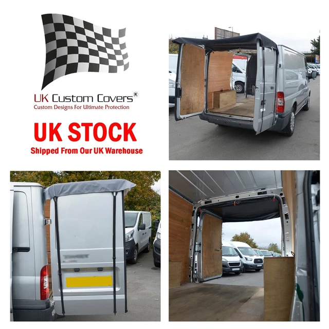 FORD TRANSIT VAN Mk6/Mk7 Rear Barn Door Awning Cover (2000-2013) Black ...